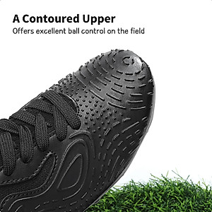 DREAM PAIRS Boys Girls Soccer Cleats Kids Football Shoes for Little/Big Kid,Size 6 Big Kid,Black/Grey,SDSO2304K