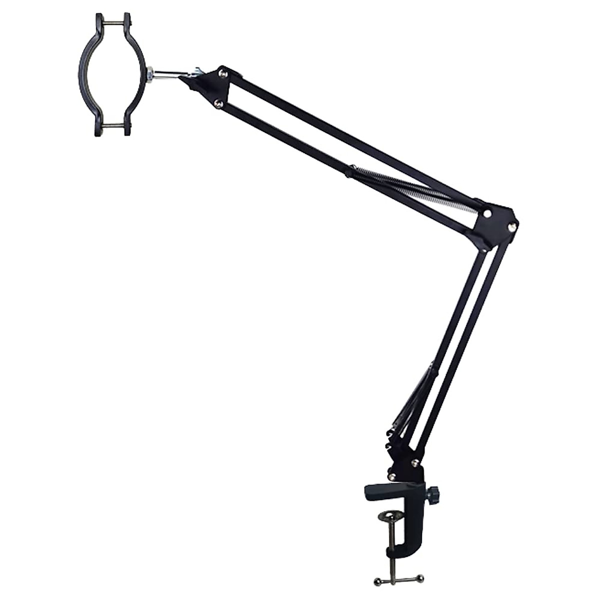 Microscope Articulated Arm Stand Ring Light Set, 64 LED Ring Light C Mount Lens Holder 26mm-52mm Adjustable Clamp, HDMI USB Camera Lens Electronic Soldering Repairing Stand (Microscope Stand)