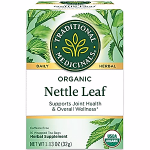 Traditional Medicinals Organic Nettle Leaf Herbal Tea, Supports Joint Health & Overall Wellness, (Pack of 2) - 32 Tea Bags Total