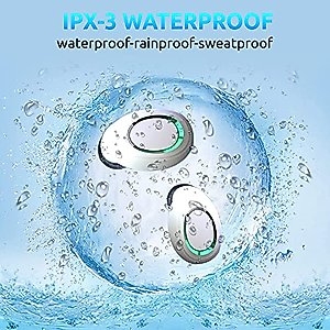 VOLT PLUS TECH Wireless V5.1 PRO Earbuds Compatible with Microsoft Lumia 532 IPX3 Bluetooth Touch Waterproof/Sweatproof/Noise Reduction with Mic (White)