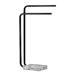 Kela Free Standing Towel Rack for Bathroom Varda Collection, Black/White