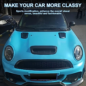 Blilo Car Hood Vents, 2PCS Universal Hood Air Vents for Car Hood Scoop, Bonnet Vent Hood Air Intake Trim Cover (Carbon Fiber)