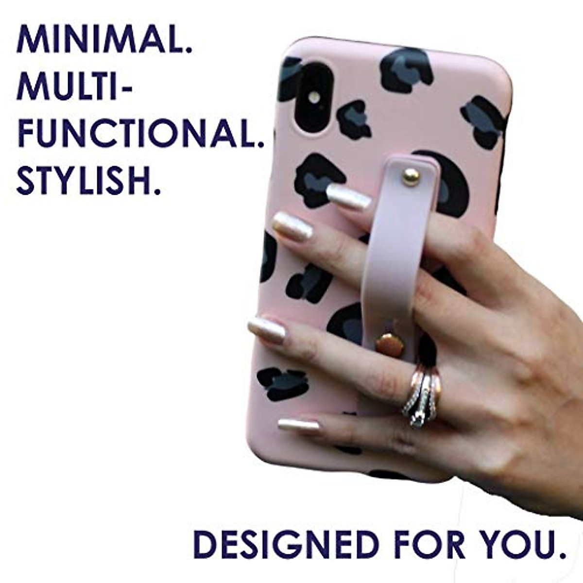 JAGA | Universal Silicone Finger Hand Band Grip Strap or Kick Stand for All Smart Phones | Phone Accessories (ICY Blue)