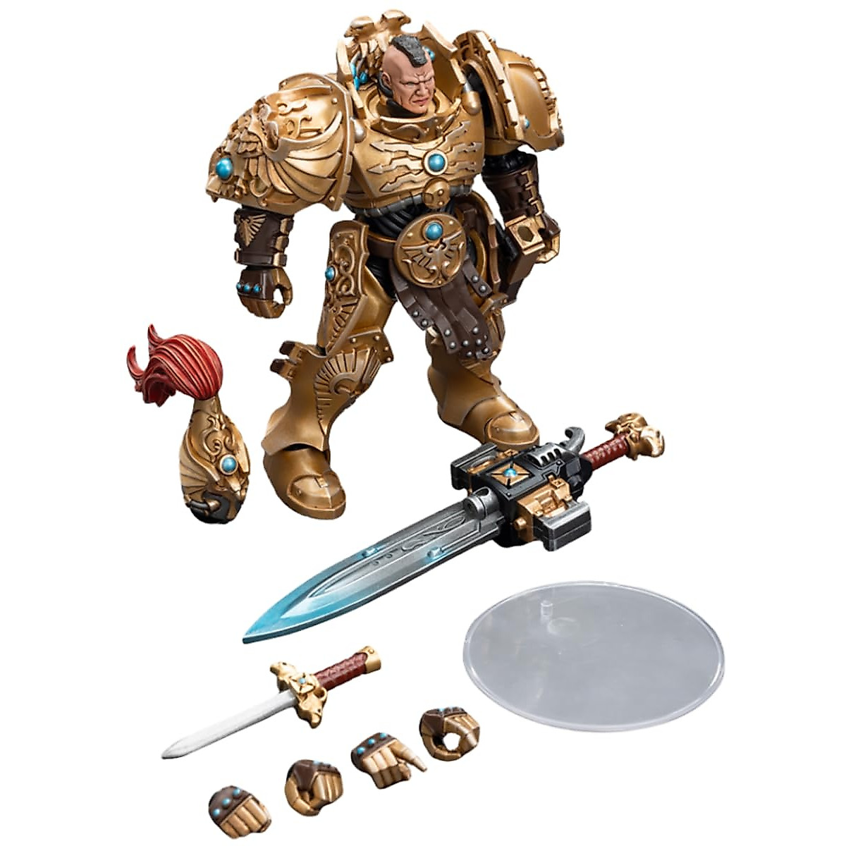 HiPlay JoyToy Warhammer 40K Collectible Figure: Adeptus Custodes Custodian Guard with Sentinel Blade 1:18 Scale Action Figures JT7837 (Guard with Sentinel Blade)