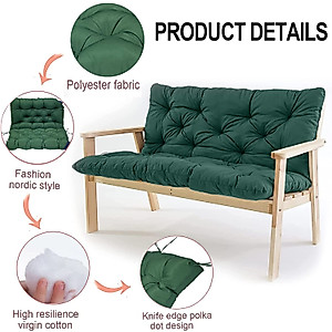 Swing Replacement Cushions with Backrest, Outdoor Swing Cushion, Waterproof Porch Swing Cushion 2-3 Seats, Thickened 4-Inch Replacement Cushions for Outdoor Swing, Suitable for Outdoor and Indoor