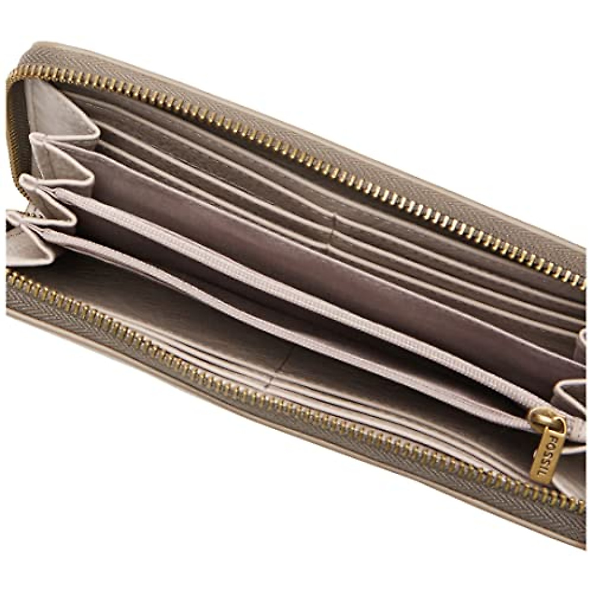 Fossil womens Logan Rfid Around Wallet Zip Clutch, Graystone, One Size US