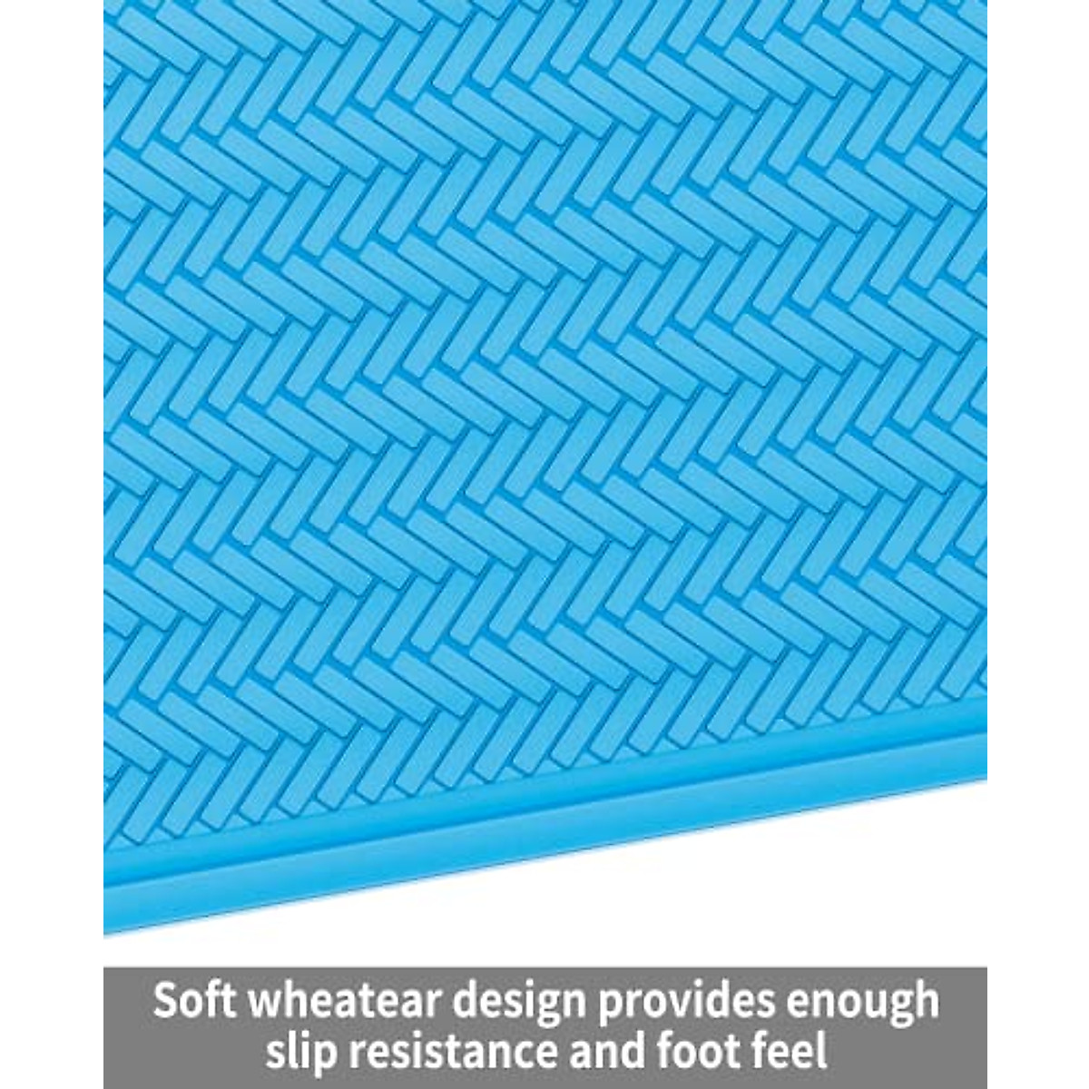 Bligli Non Slip Bathtub Mat, 16.9x36 inches Extra Large Bath Mats with Strong Suction Cups, Soft Rubber Shower Stall Mat for Bathroom, Durable and Machine Washable (Blue)