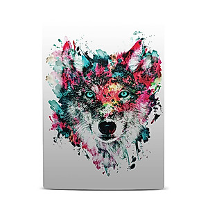Head Case Designs Officially Licensed Riza Peker Wolf Art Mix Vinyl Faceplate Sticker Gaming Skin Decal Cover Compatible With Sony PlayStation 5 PS5 Digital Edition Console