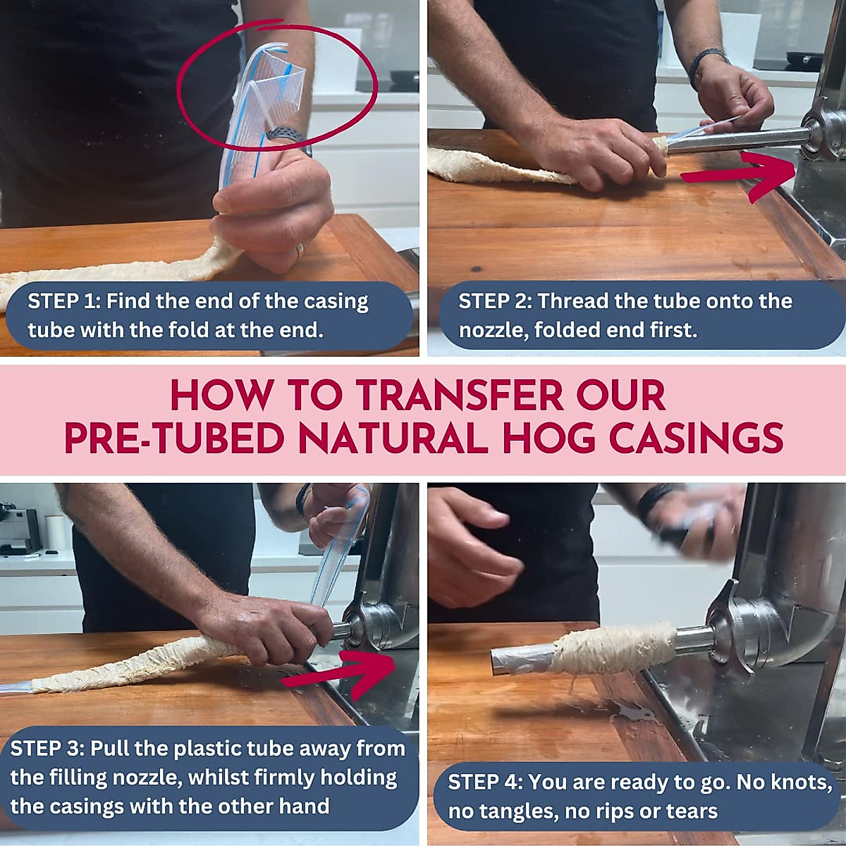 SAUSAGE CASINGS Natural HOG Casings for Sausage Making, 32ft 32mm for 12lb Sausage Making - Pre-Tubed, Edible, A Grade, Ideal Sausage Casing or Pork Casing for Italian Sausages, Kielbasa and Chorizo.