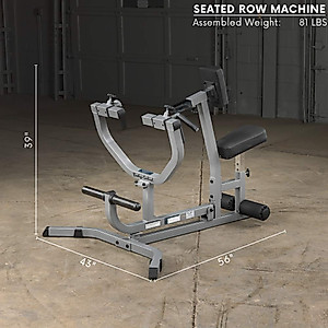 Body-Solid (GSRM40) Adjustable Seated Row Machine for LAT and Back Workouts, Commercial and Home Gym Equipment