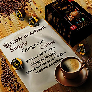 Caffè di Artisan Liquid Coffee Pods – Premium Single-Serve Coffee for Cold Brew, Iced Coffee & Hot Coffee – Machine-Free, Eco-Friendly, Ready in Seconds. Rich Raro Arabica, Medium Roast with Frother – 24 Count.