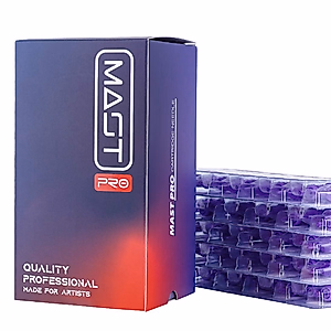 Mast Tattoo Pro Cartridges Needles with Membrane Mixed Sizes Box of 50 Pcs (RL+RS+RM+M1)