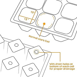MIXC 10 Packs Seed Starter Tray Seed Starter Kit with Humidity Dome (120 Cells Total Tray) Seed Starting Trays Plant Starter Kit and Base Mini Greenhouse Germination Kit for Seeds Growing Starting