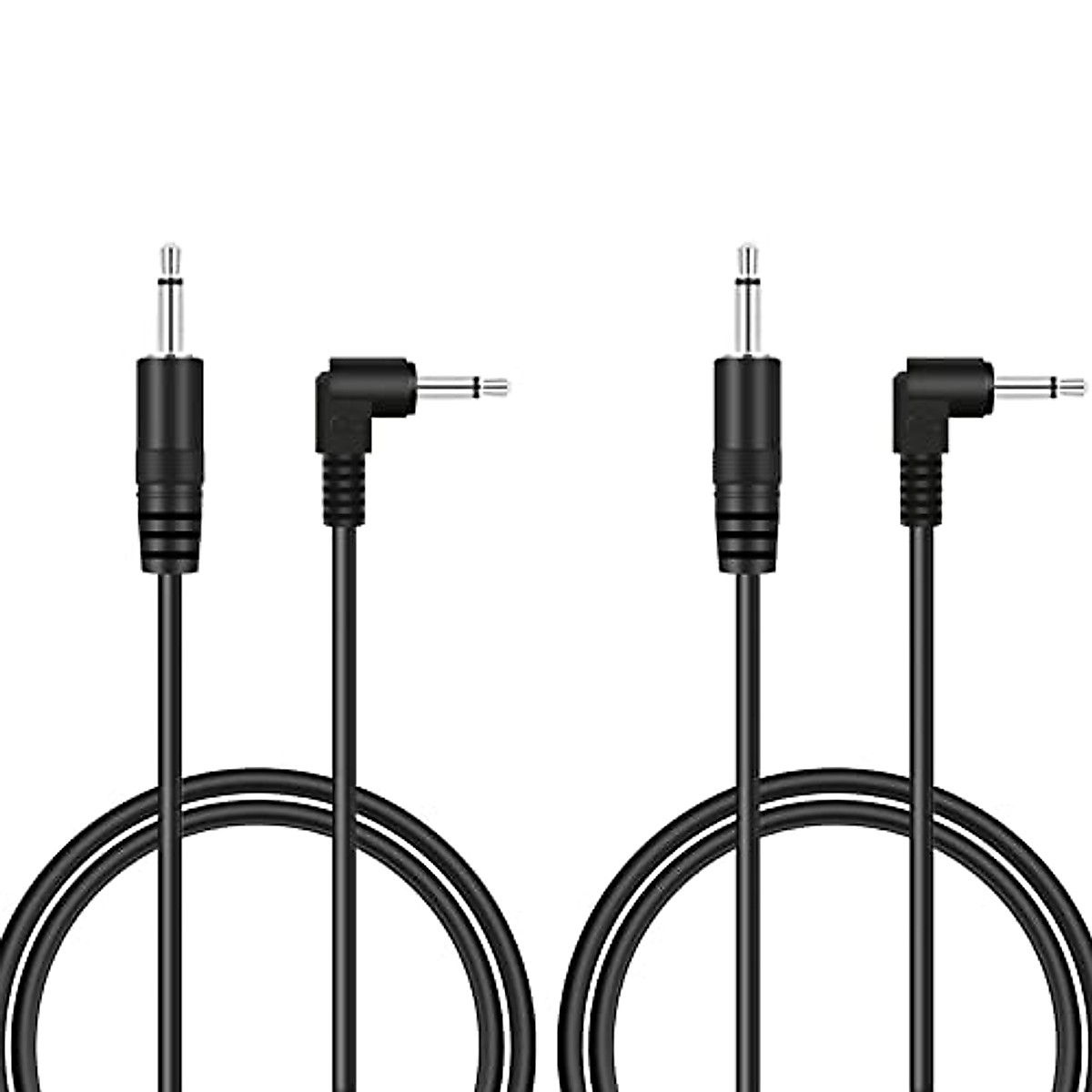 Bolvek 2 Pack 3ft 3.5mm 1/8" Male TS Mono Plug to 90 Degree Right Angle 3.5mm Male Mono Jack Audio Cable