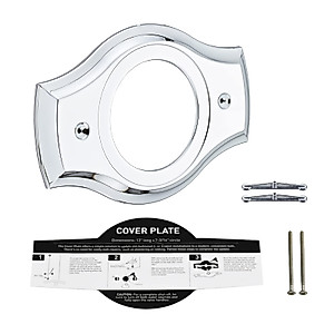 Renovation Shower Cover Plate for 2-Handle or 3-Handle to 1-Handle Shower Updates, Chrome