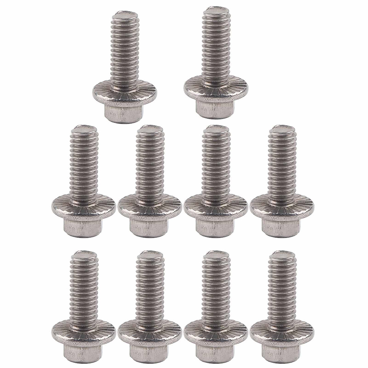 boulon m6 INOX a Bride + 10pcs Head M6 Stainless Steel SS304 Screw kit, Hex Flange Fixing Washer Bolts (M6 * 30) Replacement Accessory