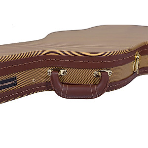 Crossrock Electric Guitar Case fits Telecaster and Stratocaster Style Guitars-Vinyl Tweed(CRW600STTW)