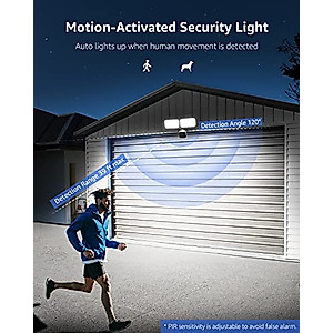 Lepro Floodlight Camera, Motion-Activated Security Light, Auto Record, 1080P Video, Two-Way Talk, 2400 Lumen Brightness, IP65 Waterproof (Outdoor Wiring and Junction Box Required, 2.4G WiFi Only)