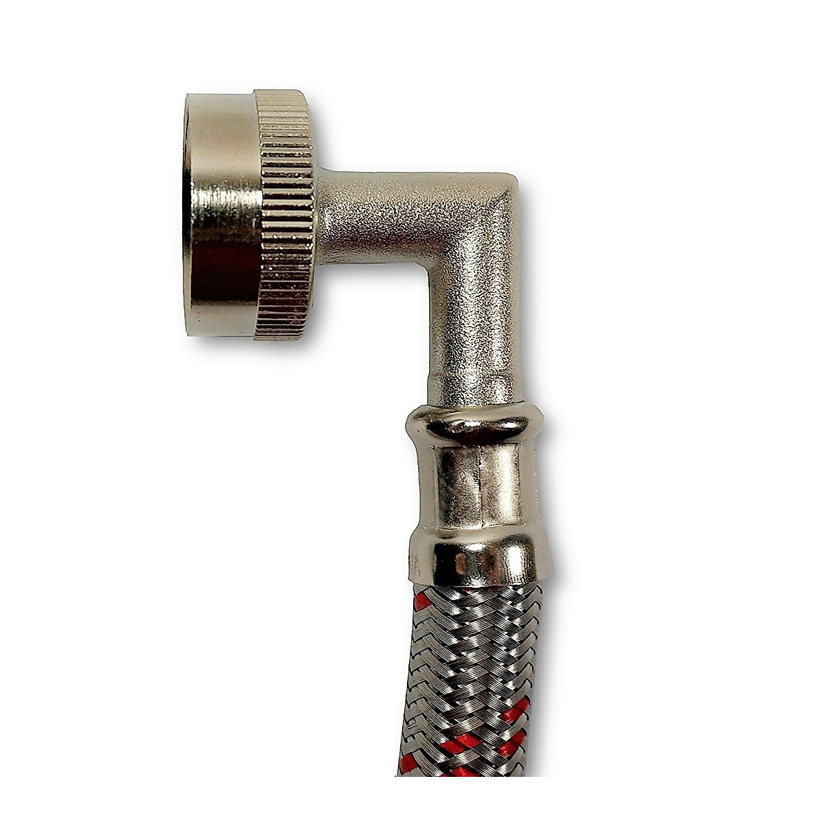 Premium Stainless Steel Washing Machine Hoses with 90 Degree Elbow, 4 Ft Burst Proof (2 Pack) Red and Blue Water Connection Inlet Supply Lines by Kelaro