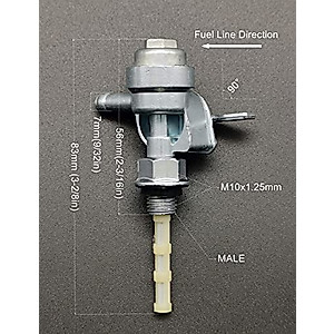 YAMAKATO Generator Petcock Fuel Tank Shut Off Valve Gas Switch 310574GS for Champion Generac 310573GS 193272GS 204743GS All Power Briggs and Stratton etc., M10X1.25mm