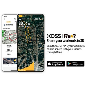 XOSS G GPS Bike Computer, Wireless Bluetooth Bike Speedometer and Odometer, Rechargeable Cycling Computer MTB Tracker with LCD Automatic Backlight Display, IPX7 Waterproof Fits All Bikes Electric Bike