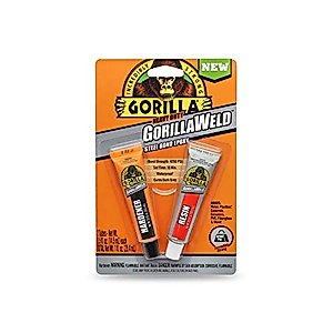 Gorilla Heavy Duty GorillaWeld Steel Bond 2-Part Epoxy, Black, (Pack of 6)
