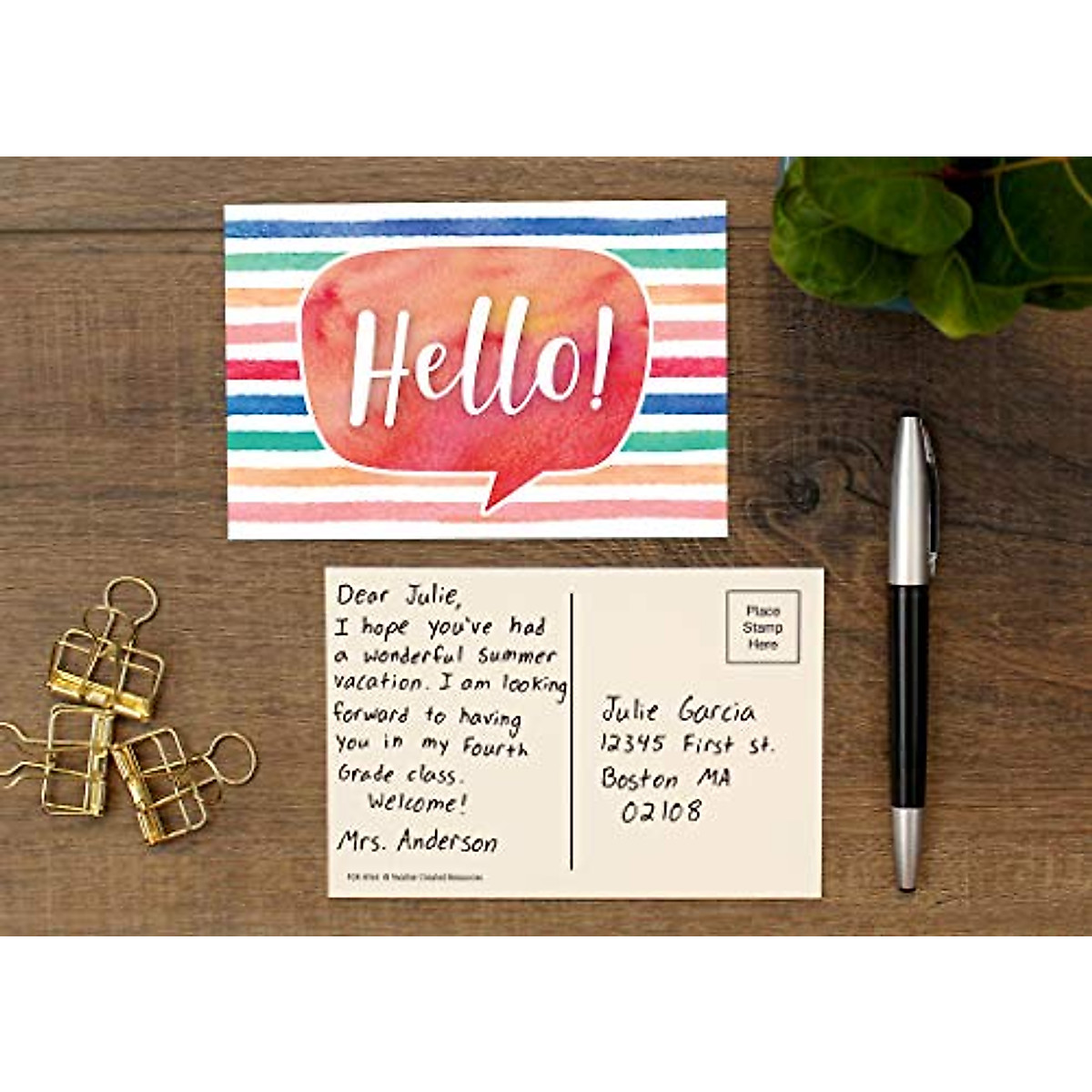 Watercolor Hello Postcards