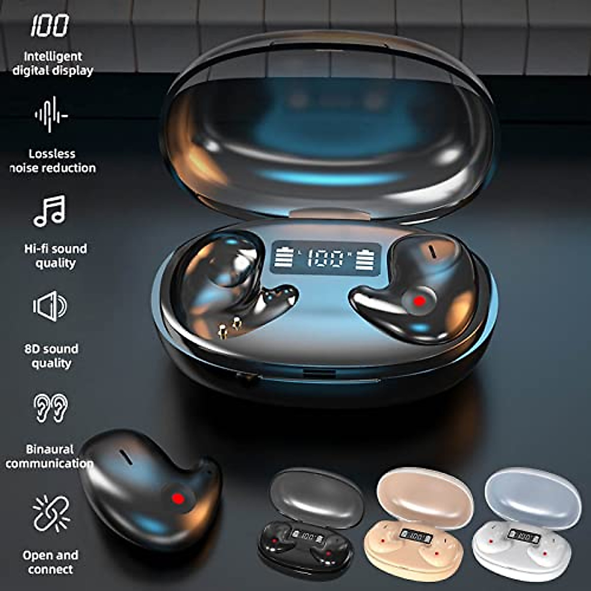 #Gh2z9U Headphones Bluetooth 5 3 Earphones Charging Box Wireless Headphone Stereo Sports Earbuds Headsets with Microphone