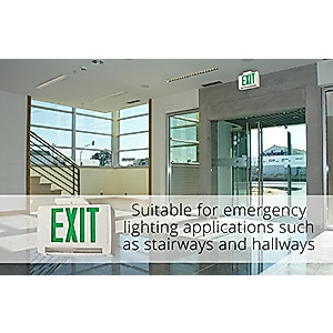 Lithonia Lighting ECBG LED M6 LED Exit and Emergency Light Bar Combo Fixture with Back Up Battery, Green Letters
