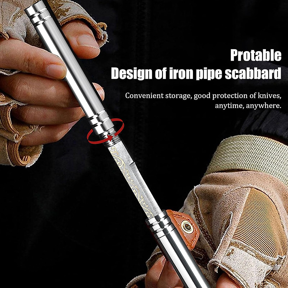 2pcs Fruit Knifes - Multipurpose Outdoor Portable Fruit Knife with Sheath, Stainless Steel Blade, All Steel Solid Handle for Home Use, Outdoor Camping