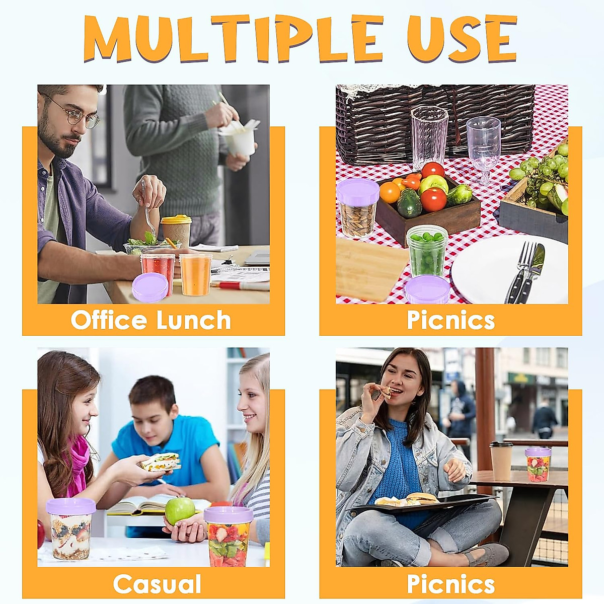 wewnen 12 Pack Salad Dressing Container 4 oz Plastic Leak Proof Condiment Container With Screw Cap Reusable Stackable Food Storage Freezer Containers