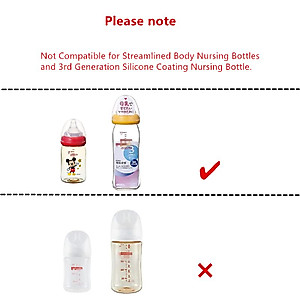 Bottle Handles Grips Compatible with Pigeon 2nd Generation Silicone Coating Nursing Bottle, Pack of 2, Color may be vary (Not for Pigeon 3rd Bottle)