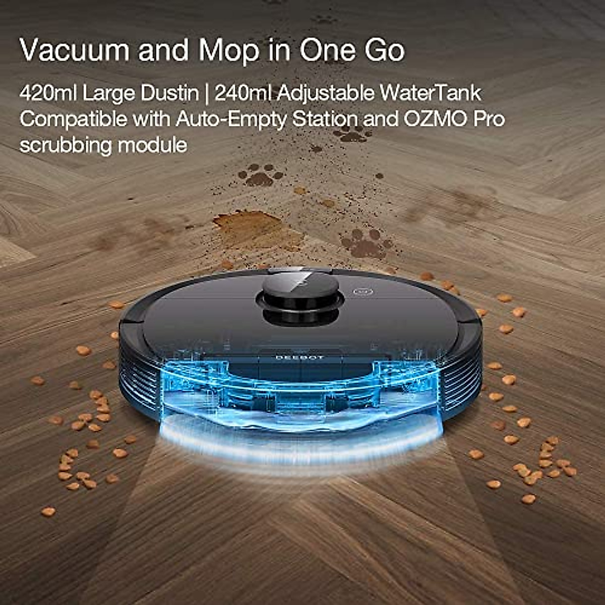 ECOVACS Robotics - DEEBOT T8+ Vacuum & Mop Robot with Advanced Laser Mapping and 3D Obstacle Detection & Avoidance - Grey (Renewed)