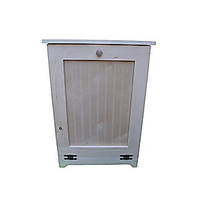 Amish Wares Tilt Out Solid Pine Unfinished Trash Bin Can Holder/Laundry Clothes Hamper