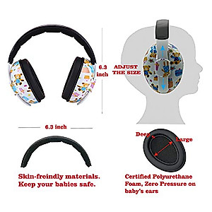 PORMUCAL Baby Ear Protection Ear muffs For 3 Months To 2+ Years Noise Reduction Hearing protection For Infant And Toddlers With Bear Ear. (Brown)