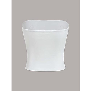 SOLY HUX Women's Rhinestone Butterfly Print Y2K Crop Tops Sleeveless Strapless Summer Bandeau Tube Top White Butterfly S