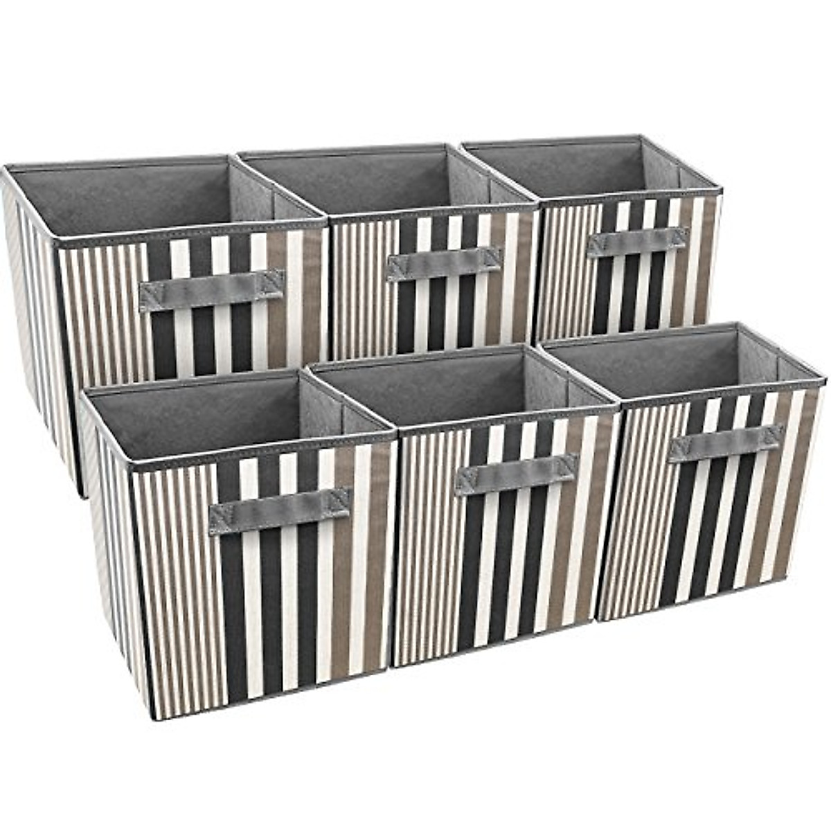 Sorbus® Foldable Storage Cube Basket Bin, Vertical Stripe Line Pattern