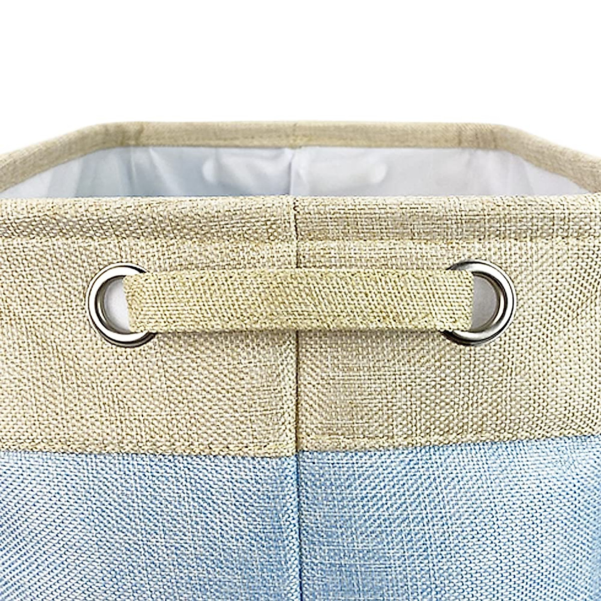 MALIHONG Personalized Foldable Storage Basket with Funny Dog English Bulldog Collapsible Sturdy Fabric Pet Toys Storage Bin Cube with Handles for Organizing Shelf Home Closet, Blue amd White