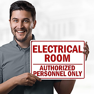 Electrical Room Authorized Personnel Only Sign, 10x14 Inches, Rust Free .040 Aluminum, Fade Resistant, Made in USA by My Sign Center
