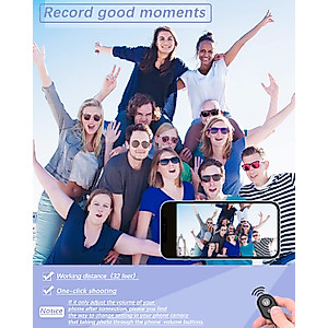 Wireless Remote for iPhone Camera for iPhone & Android, Bluetooth Remote Capture Perfect Moments Hands-Free with This Selfie Clicker for Photos & Videos, Works with Smartphones and Tablets (Classic)