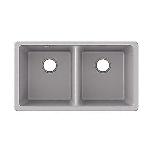 Elkay Quartz Classic ELGU3322GS0 Greystone Equal Double Bowl Undermount Sink