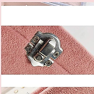 ZZYINH AN207 Crytal Velvet Jewlery Box Double Layer Large Capacity Jewelry Box Ear Stud Necklace Bracelet Flannel Ornament Box Small Jewelry (Color : Pink)