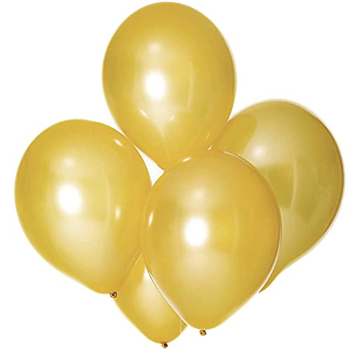 Amerimall Party Balloon, 12 Inches Solid Metallic Color, 100% Biodegradable Latex Balloons, 50-Pack, Gold