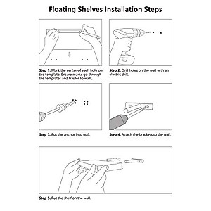 Mkono Floating Shelves White Wood Wall Mounted Rustic Modern Shelf Set of 3 Photo Display Ledges with Invisible Bracket for Living Room Bedroom Bathroom 4" Deep