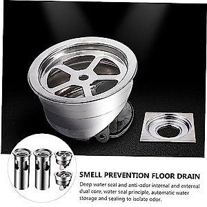 Veemoon 4pcs Stainless Steel Floor Drain Bathtub Strainer Floor Drain Backflow Preventer Backflow Floor Drain Valve Kitchen Drain Cover Drain Seal Return Valve Clamshell Household