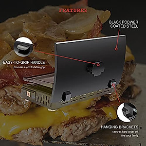 Royal Gourmet PD2300L Griddle Hard Cover with Rear Brackets for 24-Inch Portable Grill Griddle, Grill Accessories for Outdoor BBQ