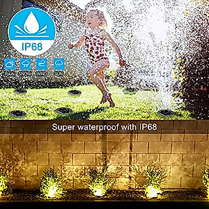 Solar Ground Lights 8 Pack, Ip68 Waterproof Solar Garden Lights Outdoor, Bright Solar Powered Pathway Lights, Led Yard Lights, Solar Landscape Lighting for Yard Lawn Patio Driveway Walkway(Warm White)