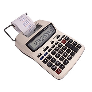 Victor Printing Calculator, 1208-2 Compact and Reliable Adding Machine with 12 Digit LCD Display, Battery or AC Powered, Includes Adapter,White
