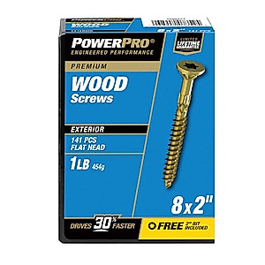 Power Pro Premium Exterior Wood Screws (#8 x 2") - 1lb Box