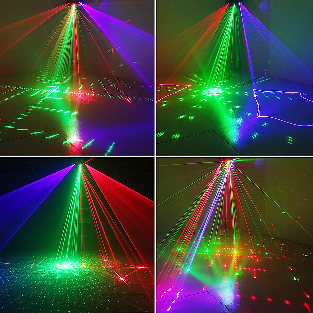 DJ Lights,SAHAUHY Four Beam Effect RGB Sound Activated DJ Stage Strobe Lights for Birthday Party Disco Dancing Bar Club